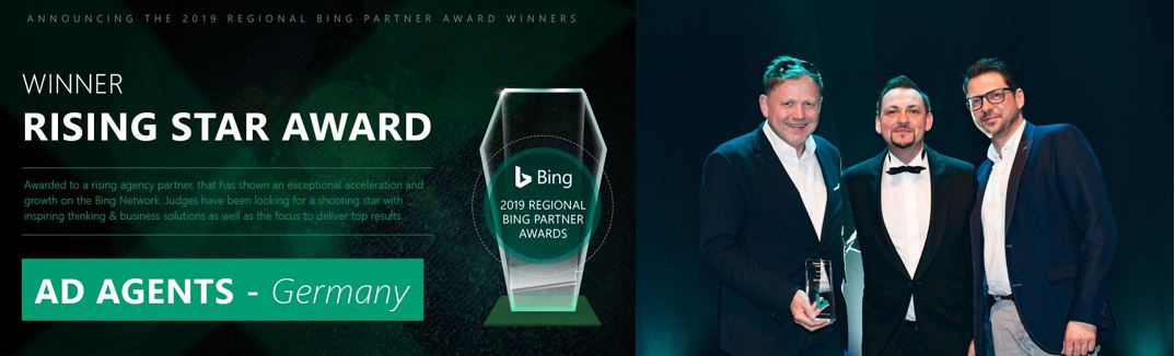 ad agents gewinnt Bing Rising Star Award in Amsterdam